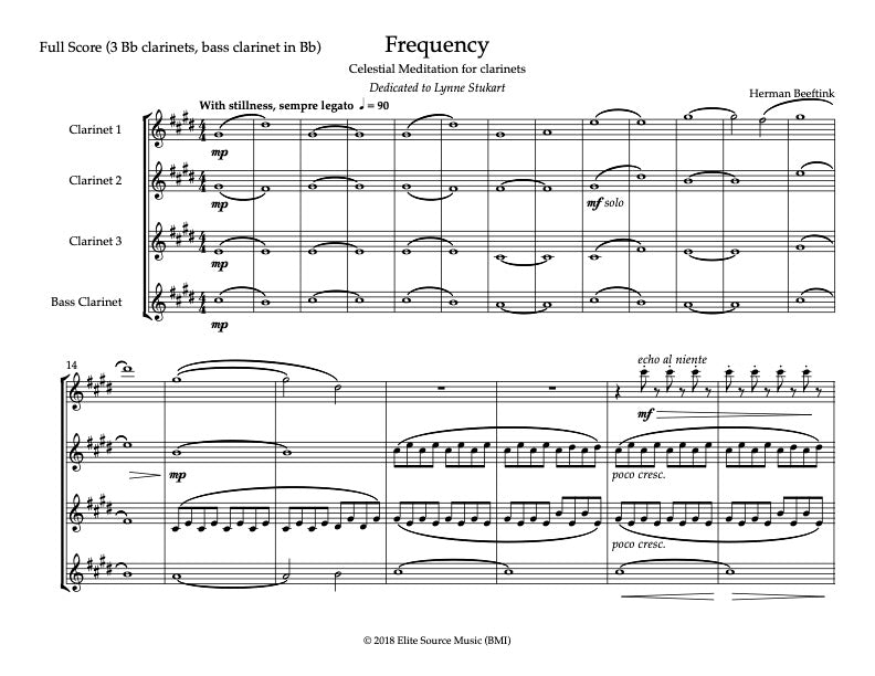 FREQUENCY | Clarinet Quartet (3 Bb Clarinets and Bass Clarinet in Bb ...
