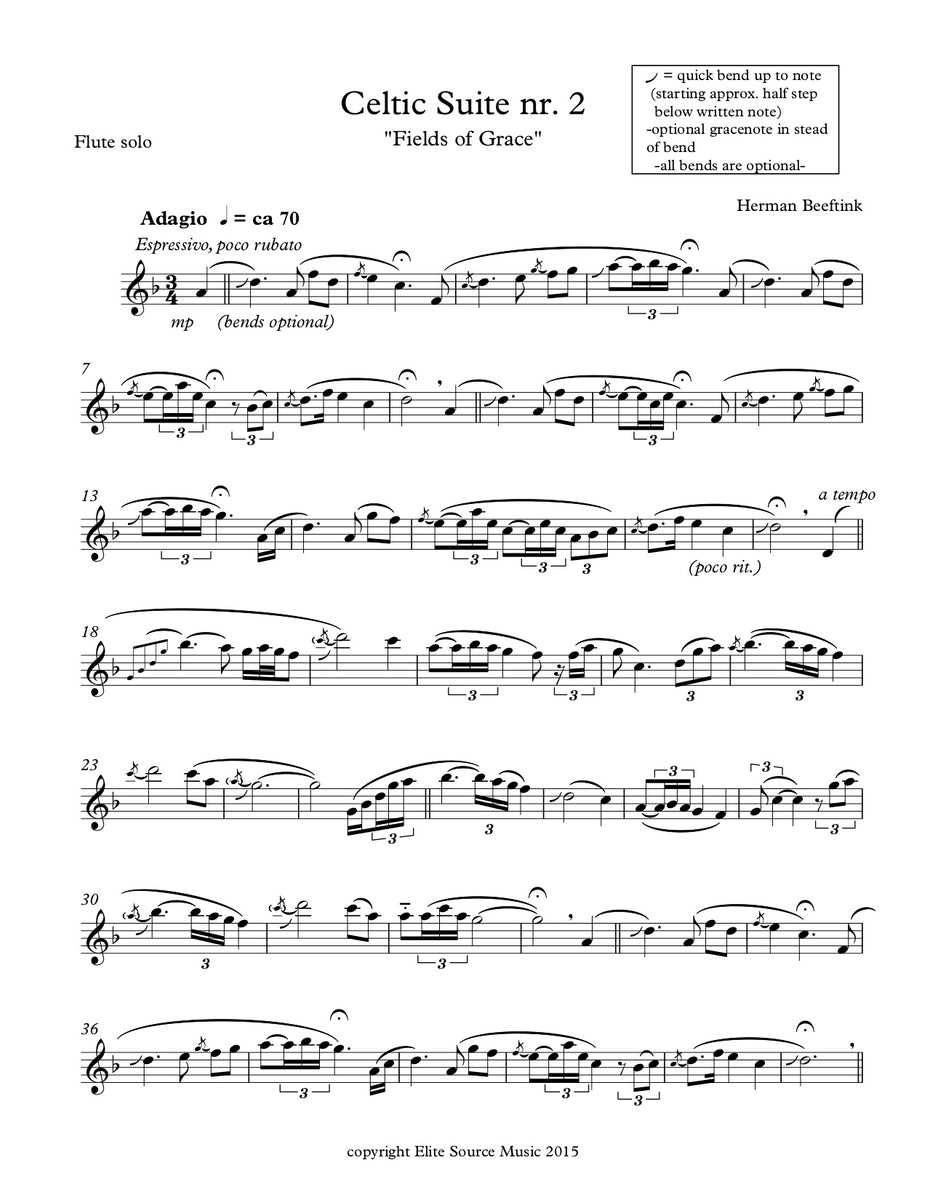 CELTIC SUITE 2 "Fields of Grace" | Flute Solo | by Herman Beeftink | S ...