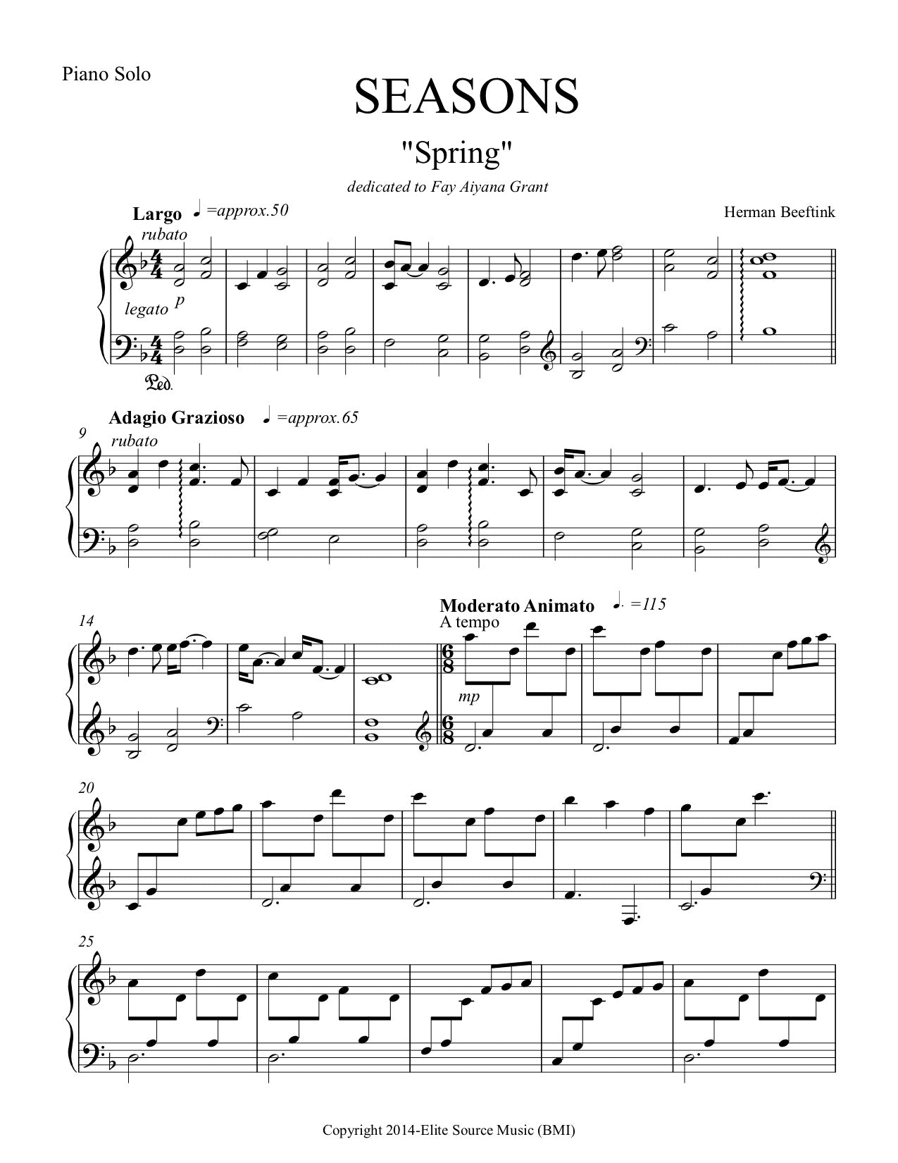 SEASONS | COMPLETE SUITE | Piano Solo | by Herman Beeftink | Sheet Mus ...